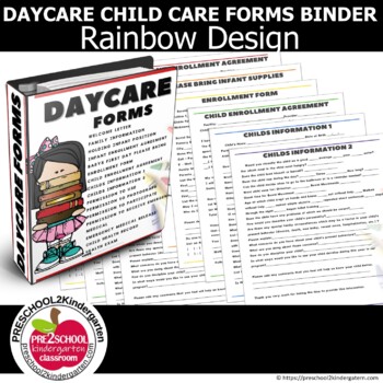 DAYCARE CHILD CARE FORMS - COLORFUL RAINBOW DESIGN | Made By Teachers