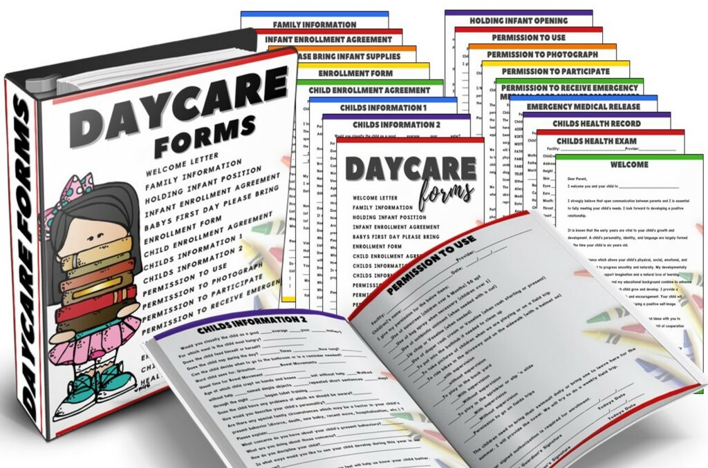DAYCARE CHILD CARE FORMS - COLORFUL RAINBOW DESIGN | Made By Teachers