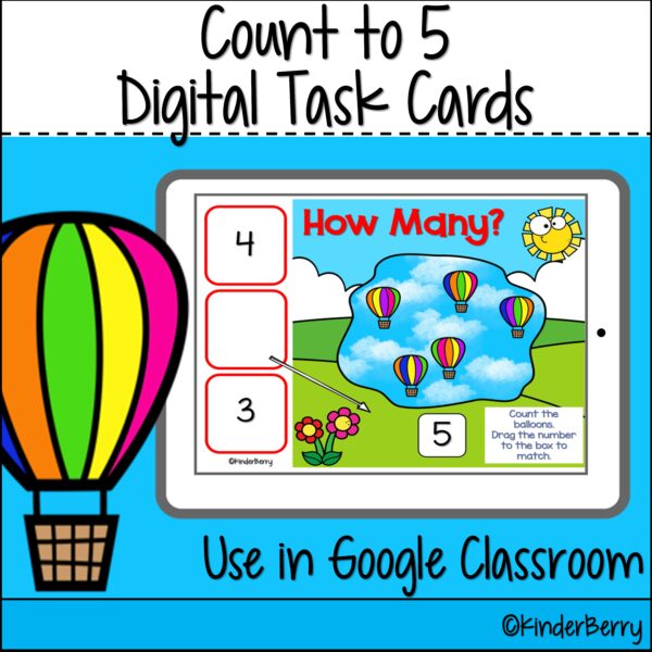 Count to 5 Digital Task Cards | Google Classroom | Distance Learning ...
