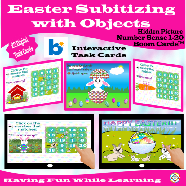 Easter Subitizing with Objects Hidden Picture Number Sense 1-20 Boom ...
