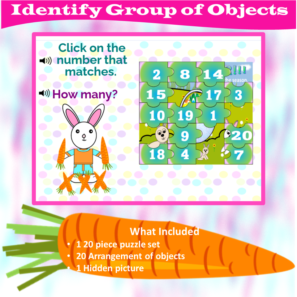 Easter Subitizing with Objects Hidden Picture Number Sense 1-20 Boom ...