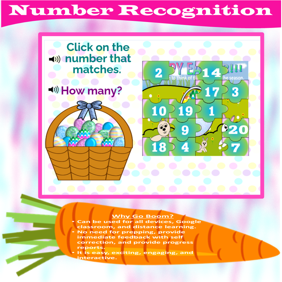 Easter Subitizing with Objects Hidden Picture Number Sense 1-20 Boom ...