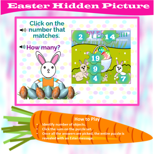 Easter Subitizing with Objects Hidden Picture Number Sense 1-20 Boom ...