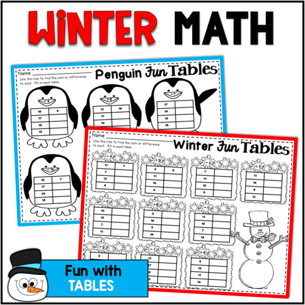 Winter Busy Work Math Worksheets First Grade | Made By Teachers