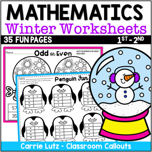 Winter Busy Work Math Worksheets First Grade | Made By Teachers