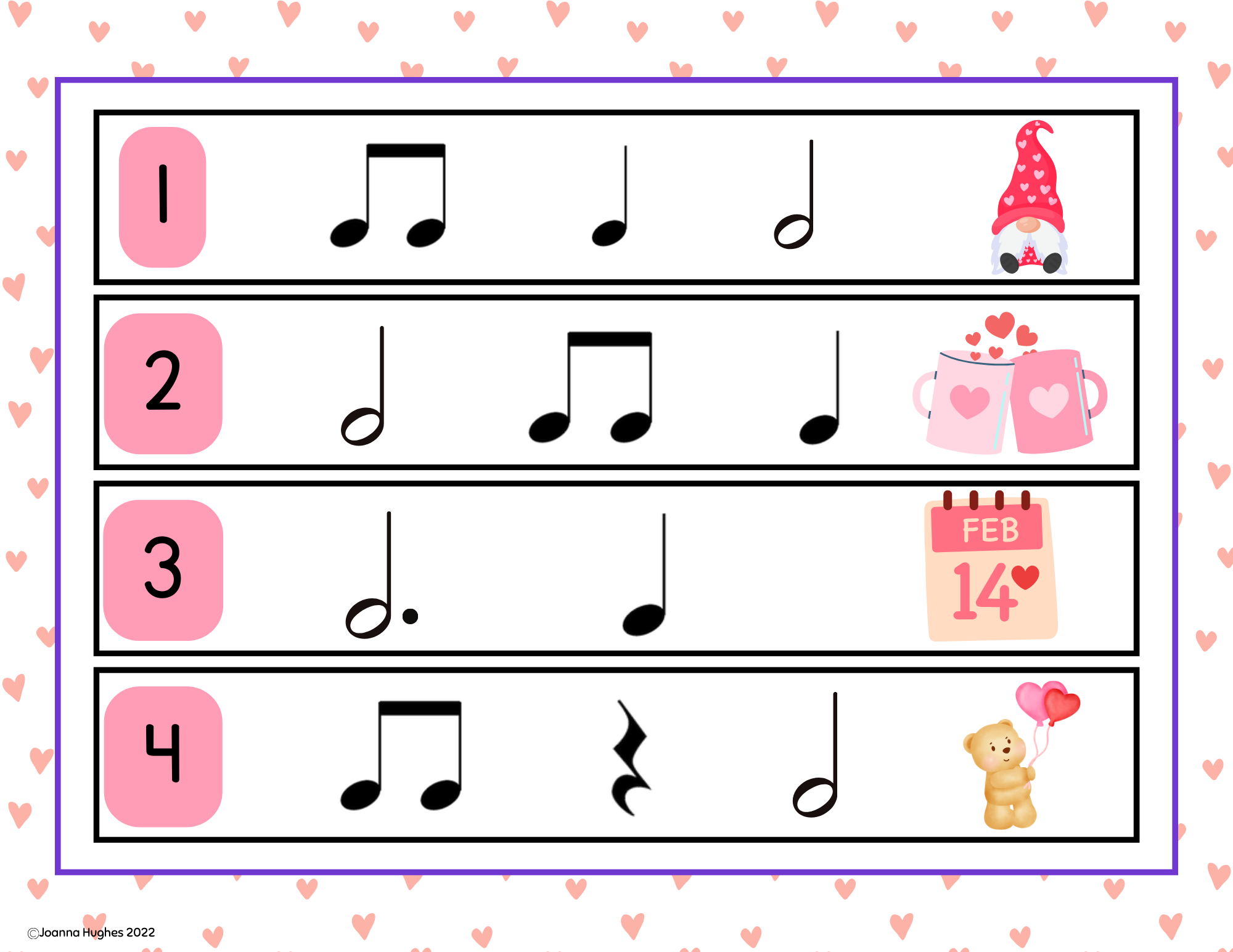 Valentine’s Day Write the Room Level 2: A Rhythm Treasure Hunt for ...