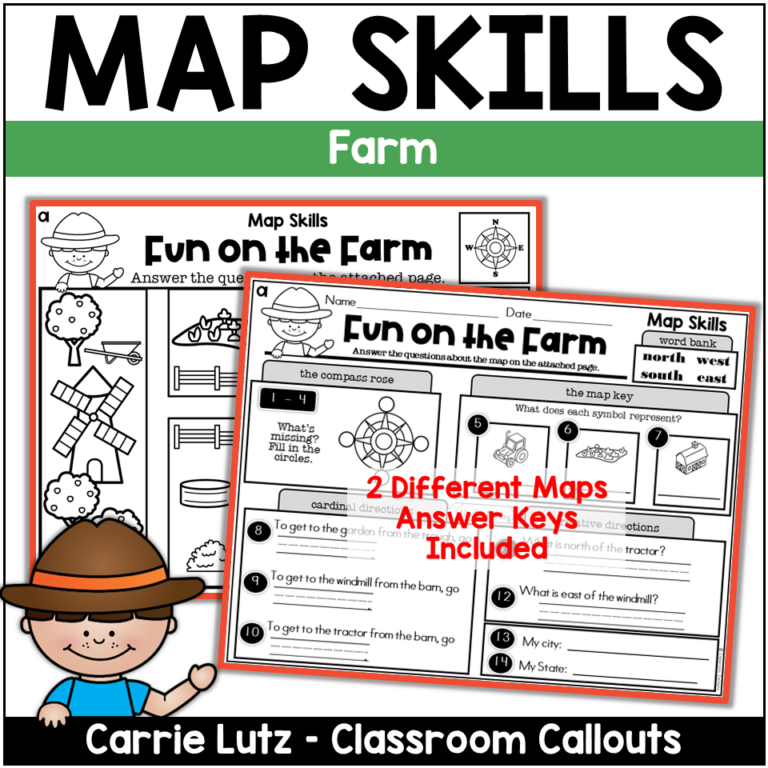 First Grade Map Skills Worksheets / Reading a Map Assessments | Made By ...