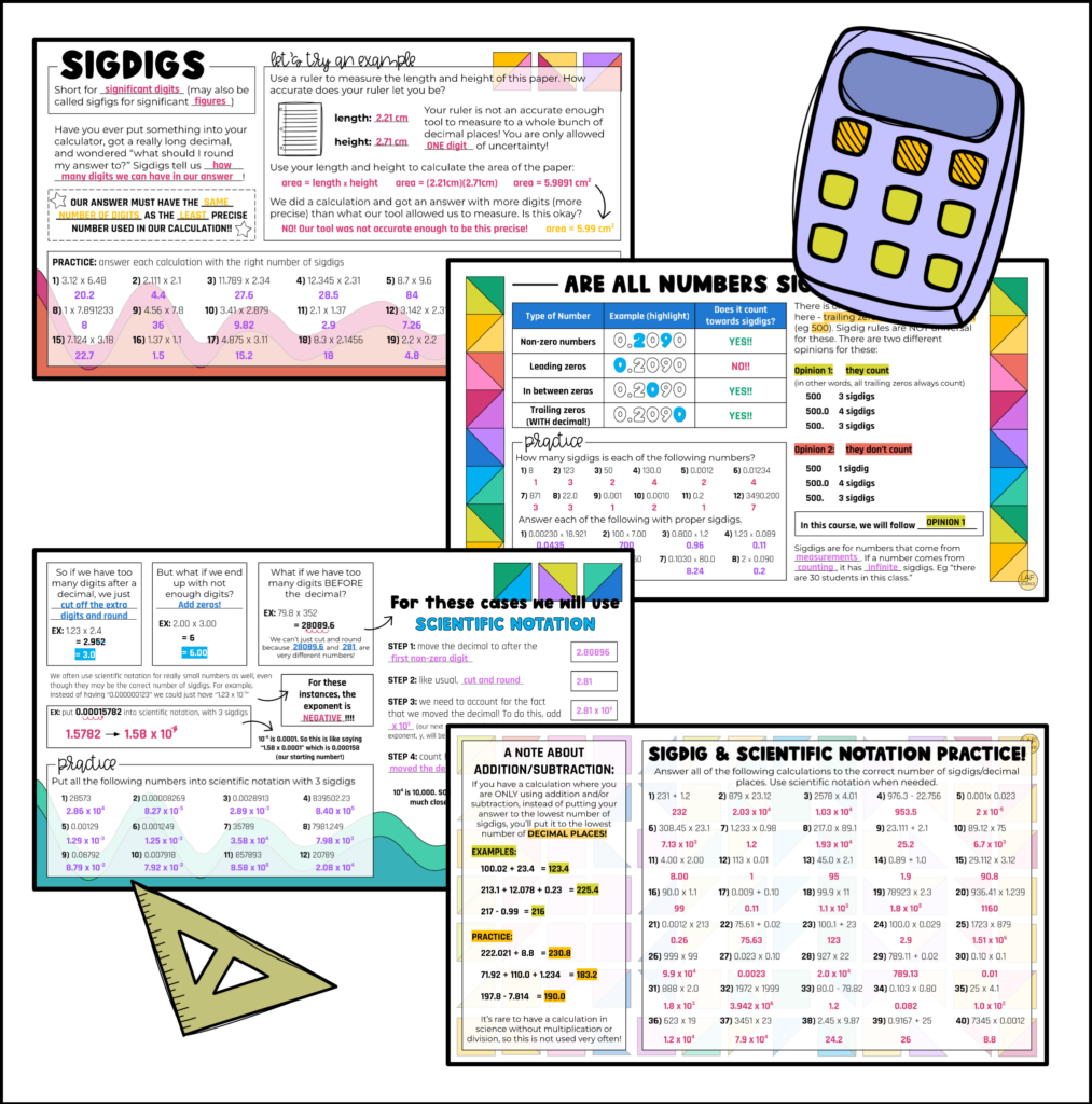 Science Skills: Sigdigs and Scientific Notation (Notes & Practice ...