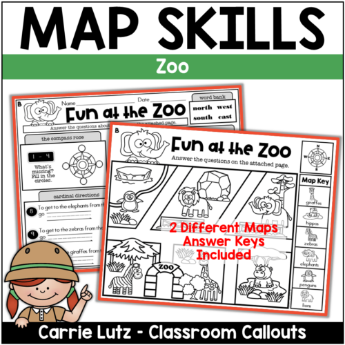 First Grade Map Skills Worksheets / Reading a Map Assessments | Made By ...