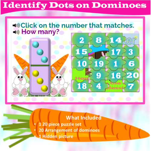 Easter Subitizing with Dominoes Hidden Picture Number Sense 1-20 Boom ...