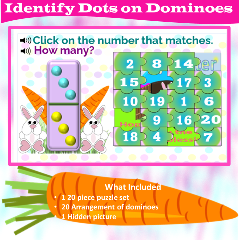 Easter Subitizing with Dominoes Hidden Picture Number Sense 1-20 Boom ...