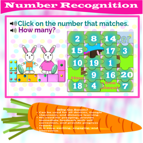 Easter Subitizing with Dominoes Hidden Picture Number Sense 1-20 Boom ...