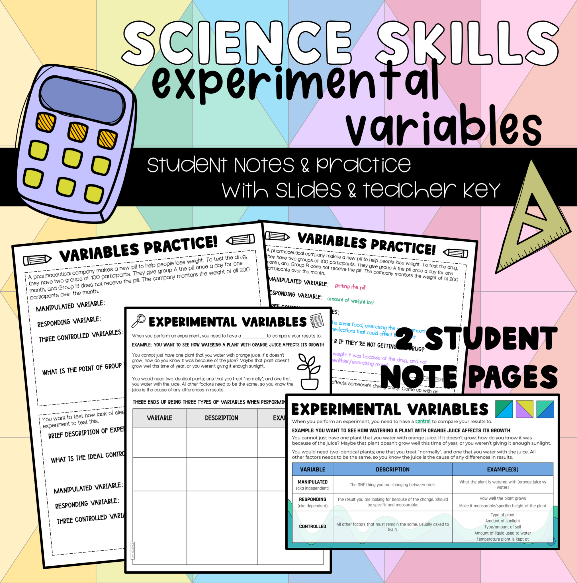 Science Skills: Experimental Variables (Notes & Practice) | Made By ...
