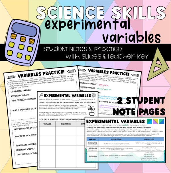 Science Skills: Experimental Variables (Notes & Practice) | Made By ...