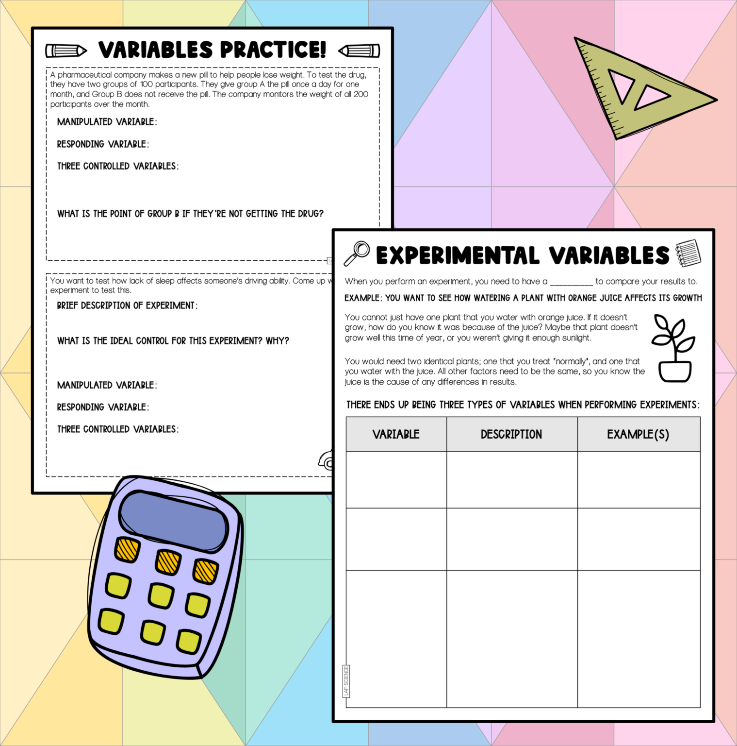 Science Skills: Experimental Variables (Notes & Practice) | Made By ...