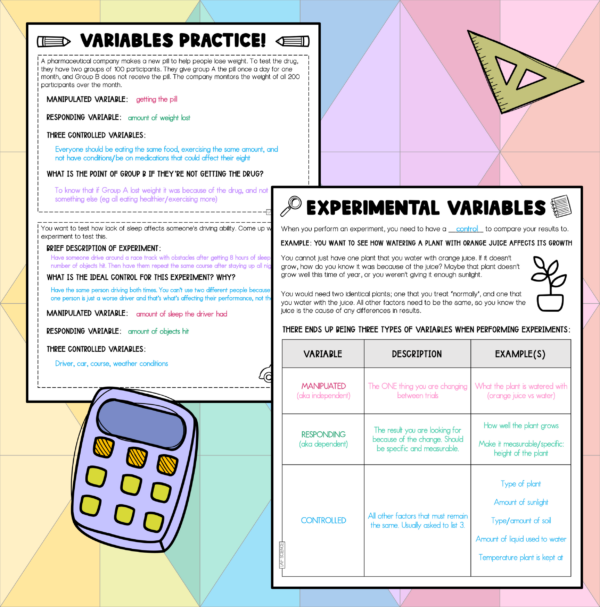 Science Skills: Experimental Variables (Notes & Practice) | Made By ...