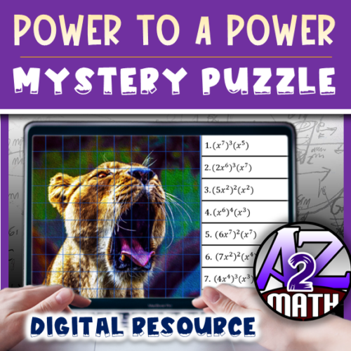 Laws of Exponents Power to a Power Activity Digital Pixel Art Mystery ...