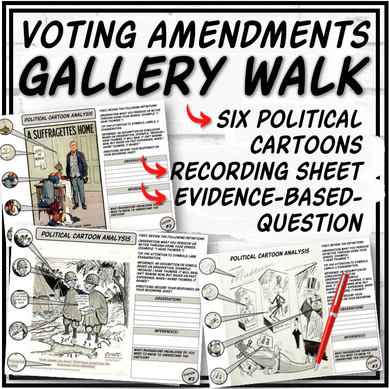 Voting Rights Political Cartoon Gallery Walk | Made By Teachers