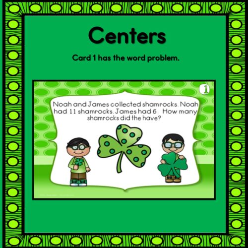 St. Patricks Day Addition Word Problems | Centers | Worksheets | K - 1 ...