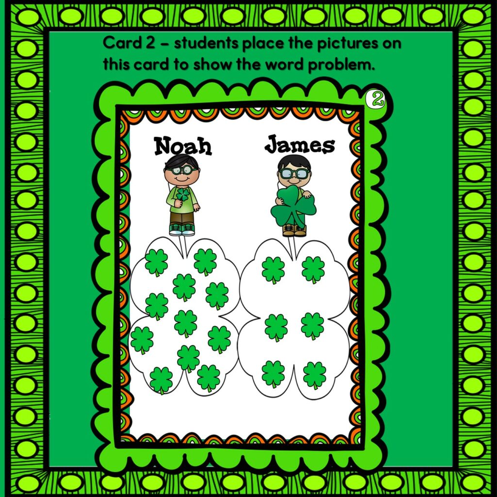 St. Patricks Day Addition Word Problems | Centers | Worksheets | K - 1 ...