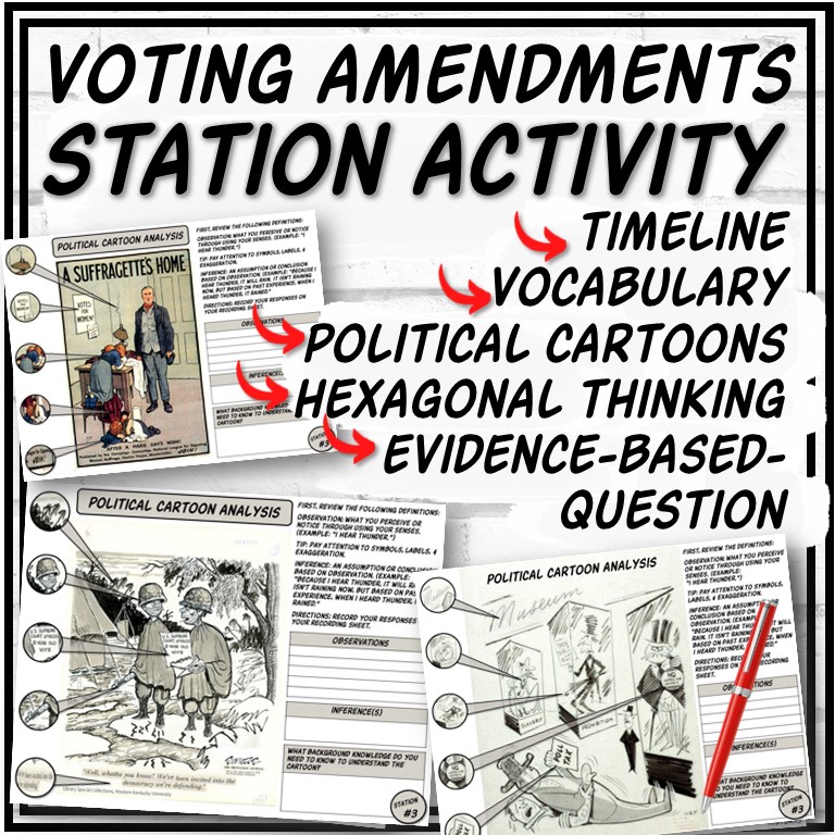 Voting Amendments Stations Activity | Made By Teachers