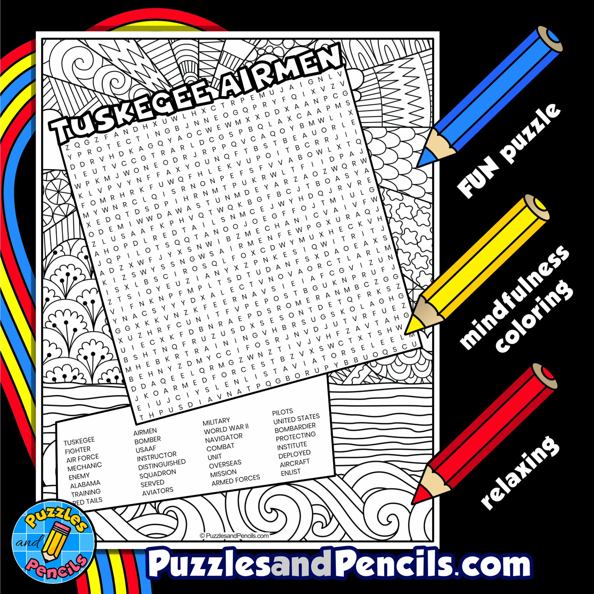 Tuskegee Airmen Word Search Puzzle Activity Black History Month tuskegee-airmen-word-search-puzzle-activity-black-history-month