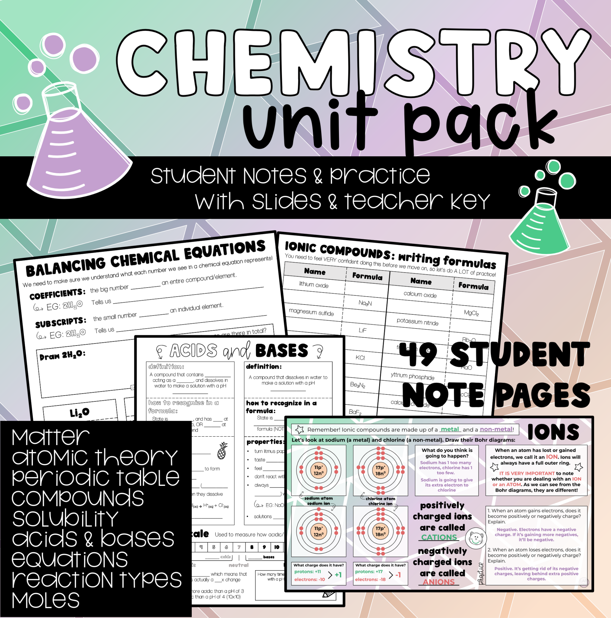 Chemistry Unit Pack (Alberta Science 10 Curriculum) | Made By Teachers
