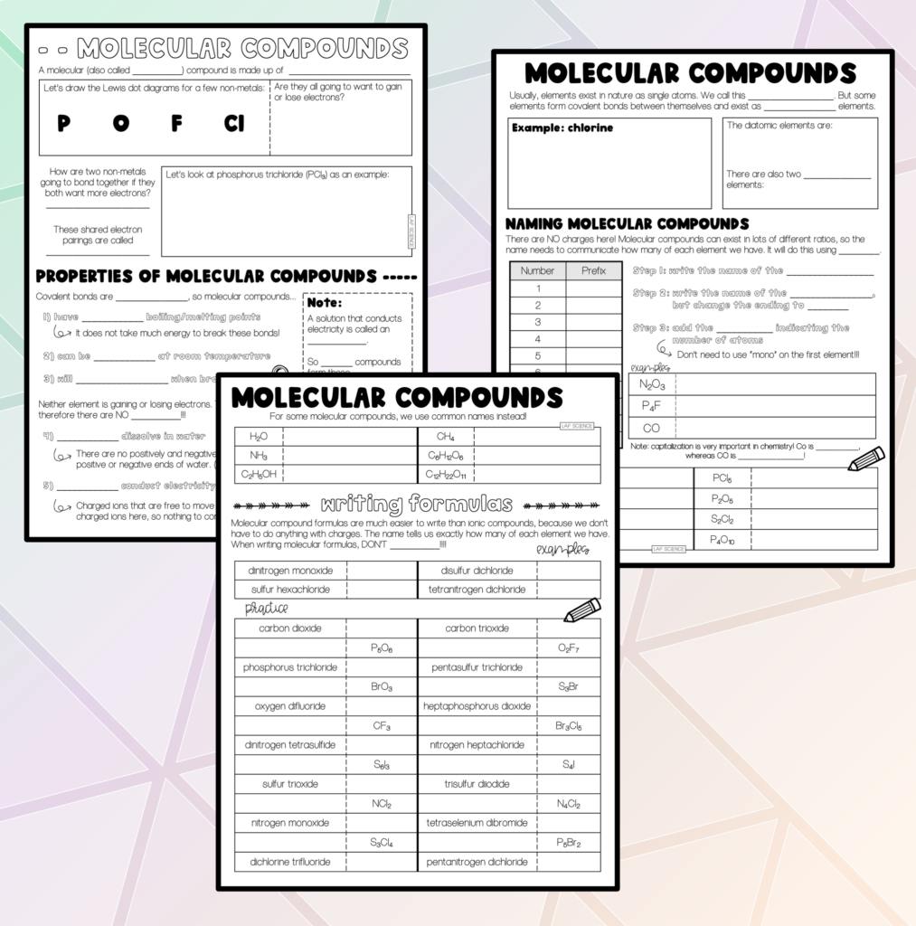 Molecular Compounds (Notes and Practice) | Made By Teachers