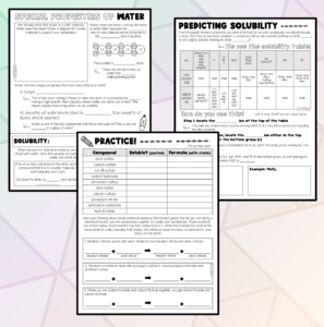 Properties of Water & Solubility (Notes and Practice) | Made By Teachers