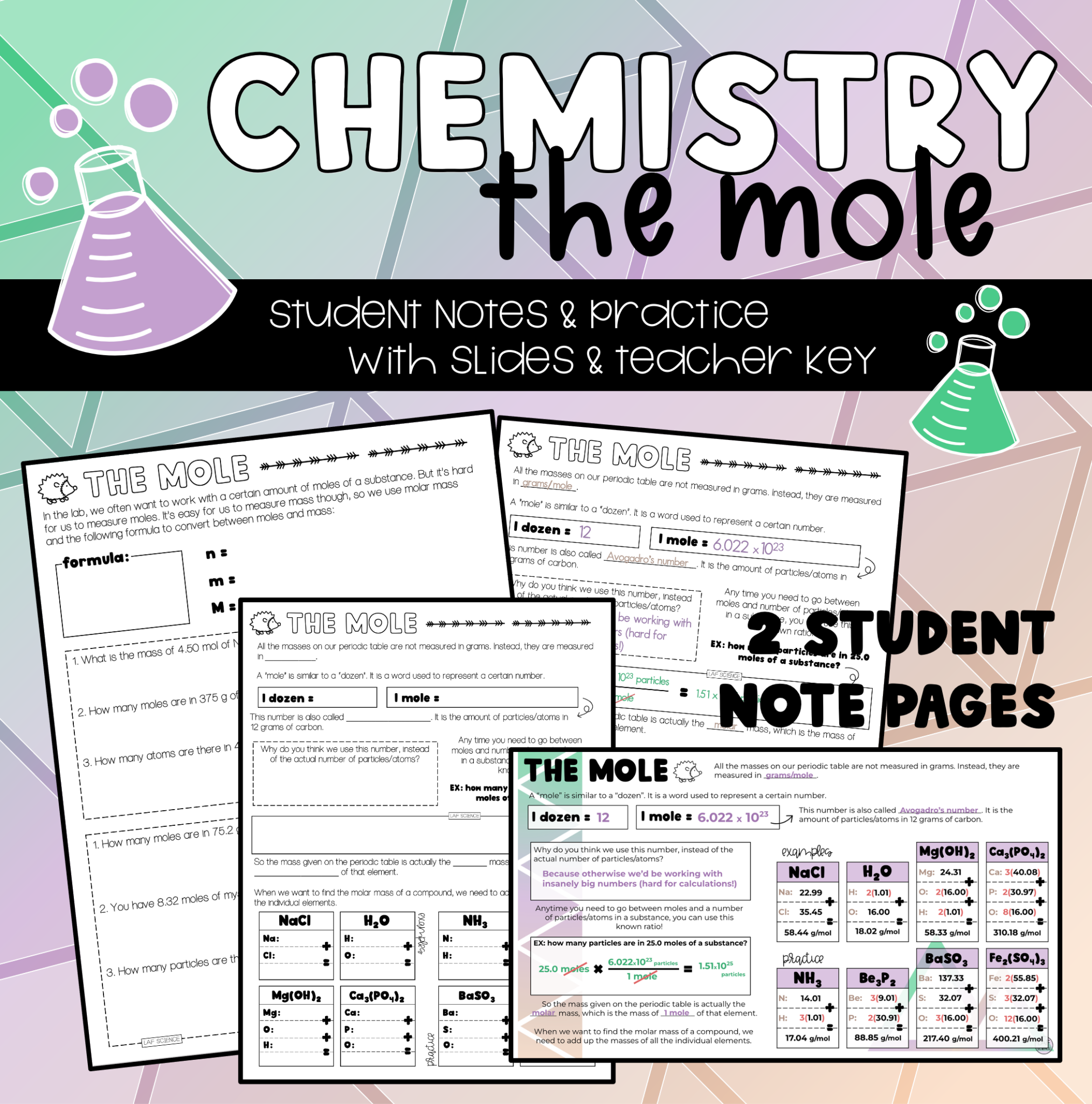 The Mole and Molar Mass (Notes and Practice) | Made By Teachers