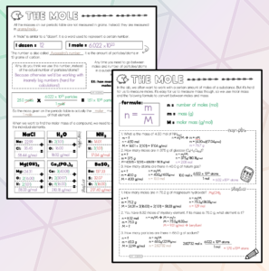 The Mole and Molar Mass (Notes and Practice) | Made By Teachers