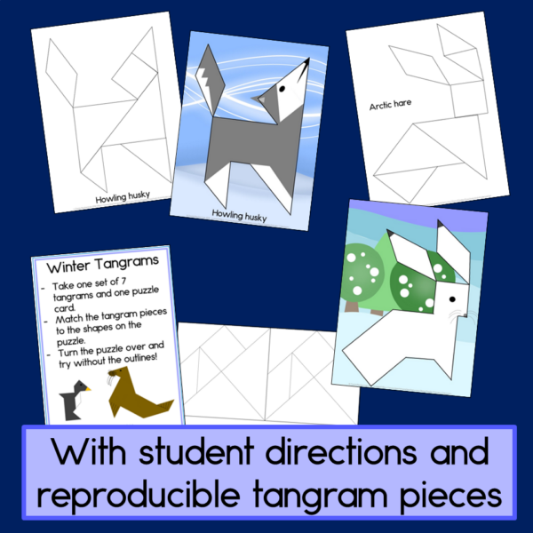 Polar Animal Tangram Puzzles | 2D Shapes Math Center | Made By Teachers