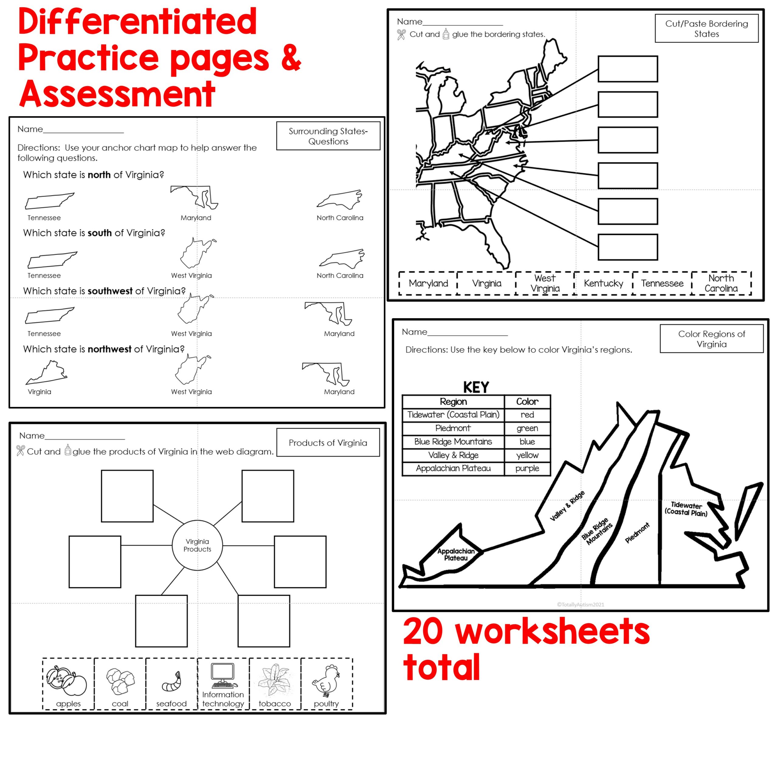 VA Geography | Virginia Studies | Adapted Social Studies | Made By Teachers