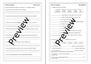 C. S. Lewis "Prince Caspian" worksheets | Made By Teachers