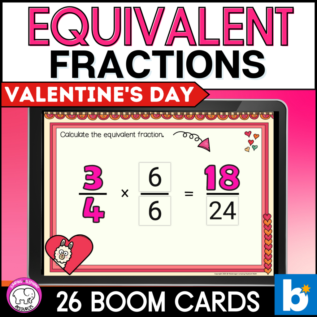 Valentines Day Equivalent Fractions Boom Cards | Made By Teachers