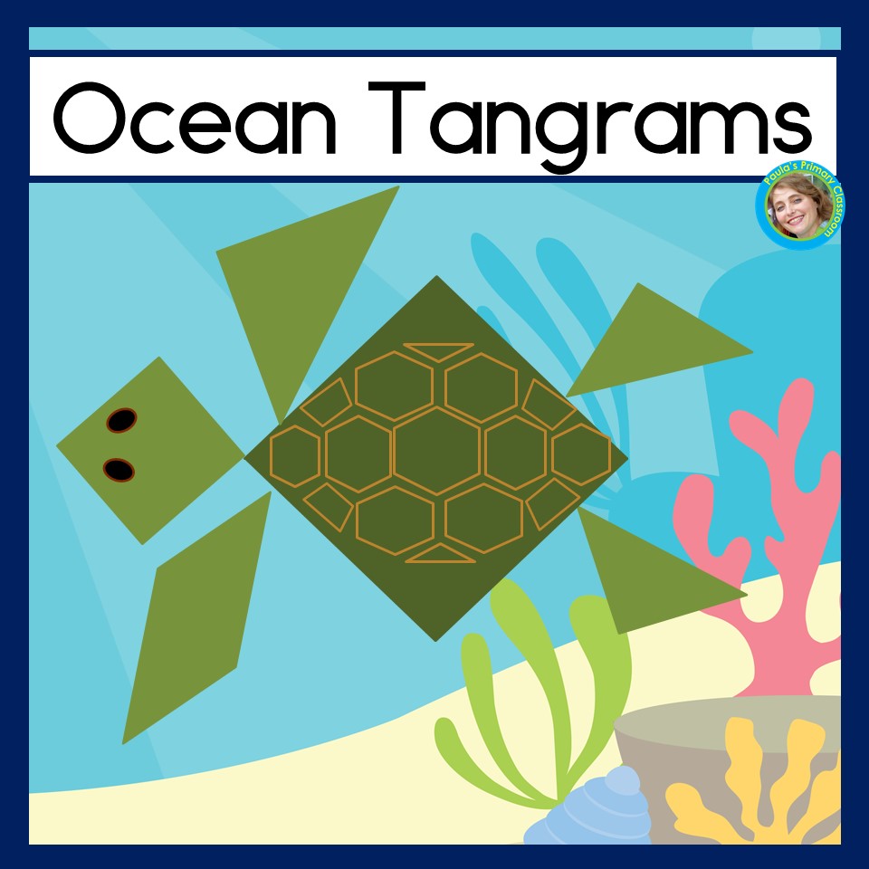 Ocean Tangram Puzzles Printable | 2D Shapes Math Center | Tangrams ...
