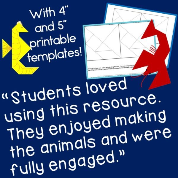 Ocean Tangram Puzzles Printable | 2D Shapes Math Center | Tangrams ...