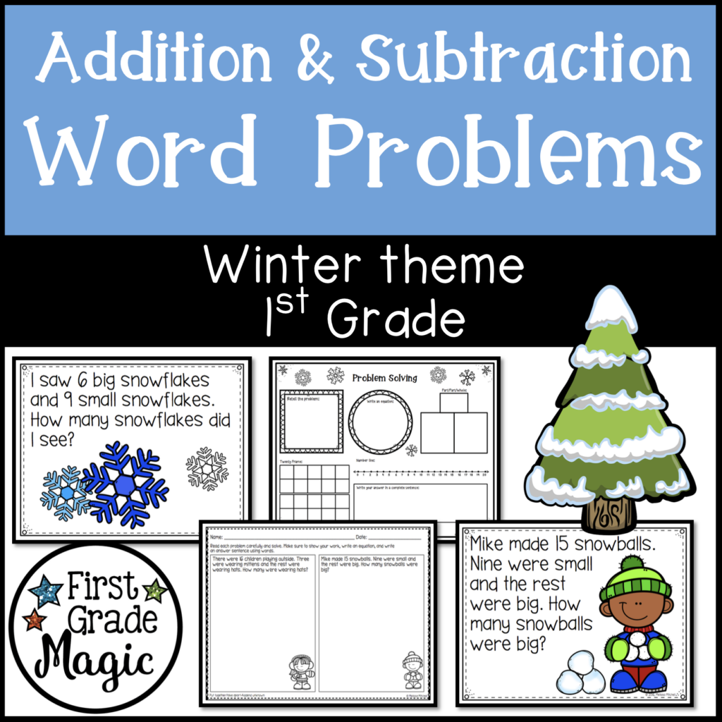 Winter Addition and Subtraction Word Problems First Grade | Made By ...