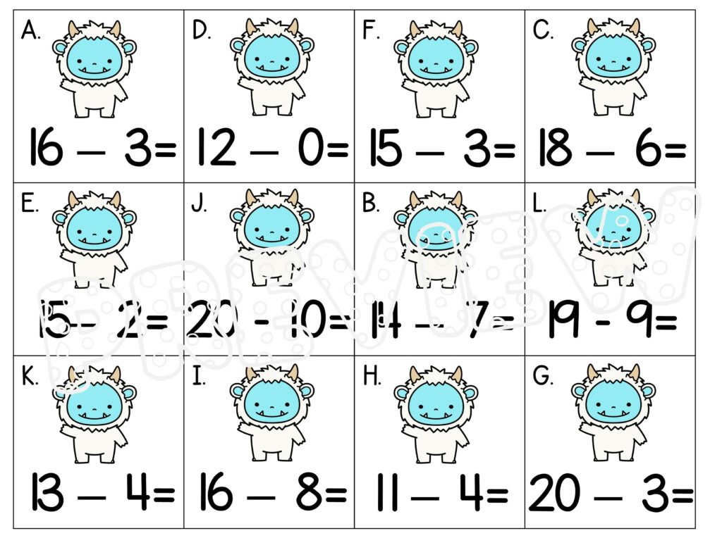 January Addition & Subtraction Craft & Task Cards / Winter | Made By ...