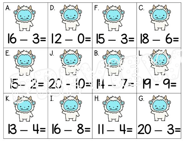 January Addition & Subtraction Craft & Task Cards / Winter | Made By ...