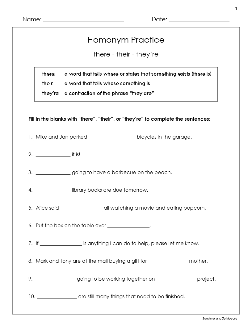 50 Homonyms on 50 Worksheets! -Sound-Alike Words - Grades 3-4 - Which ...