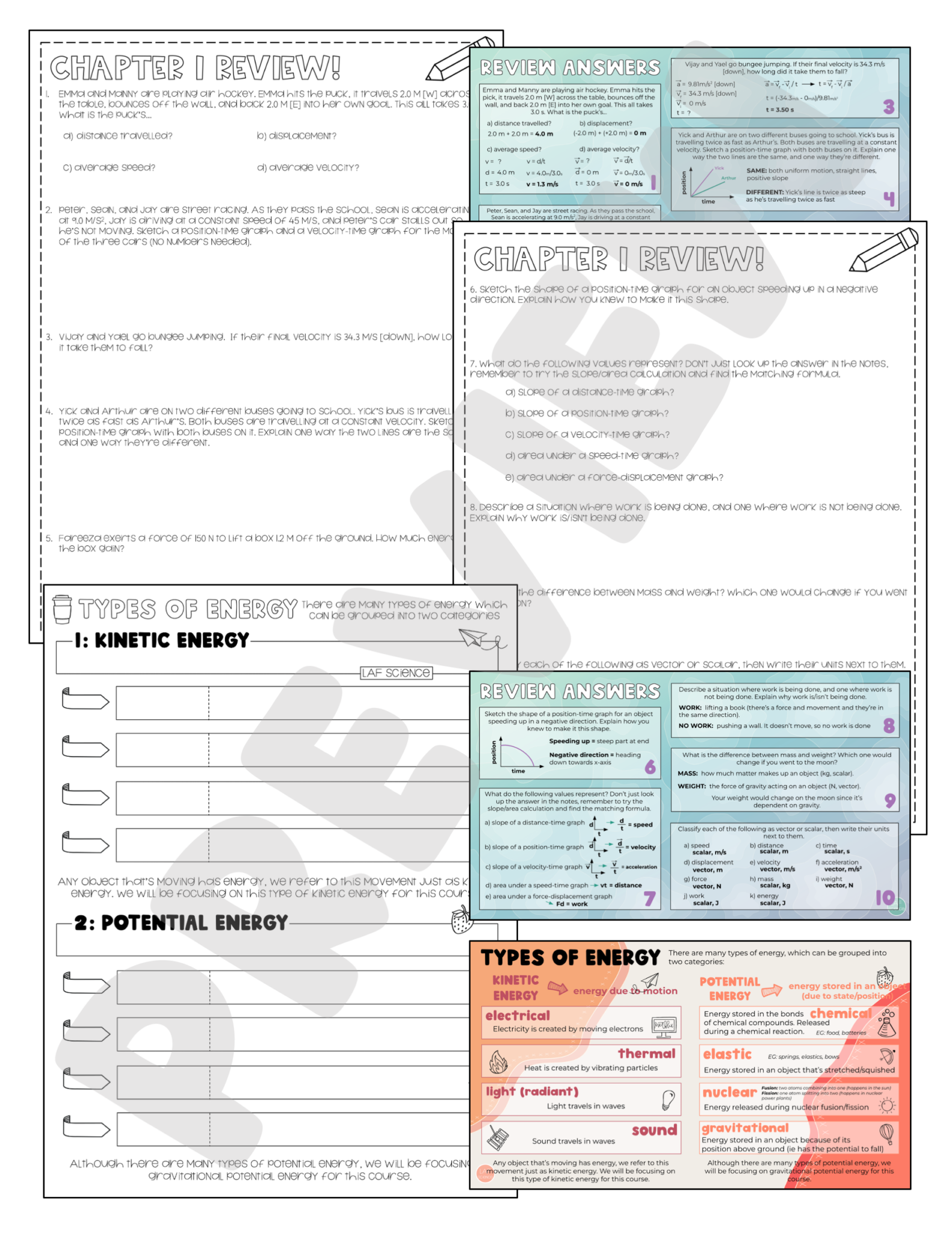 Physics Unit Pack (Alberta Science 10 Curriculum) | Made By Teachers