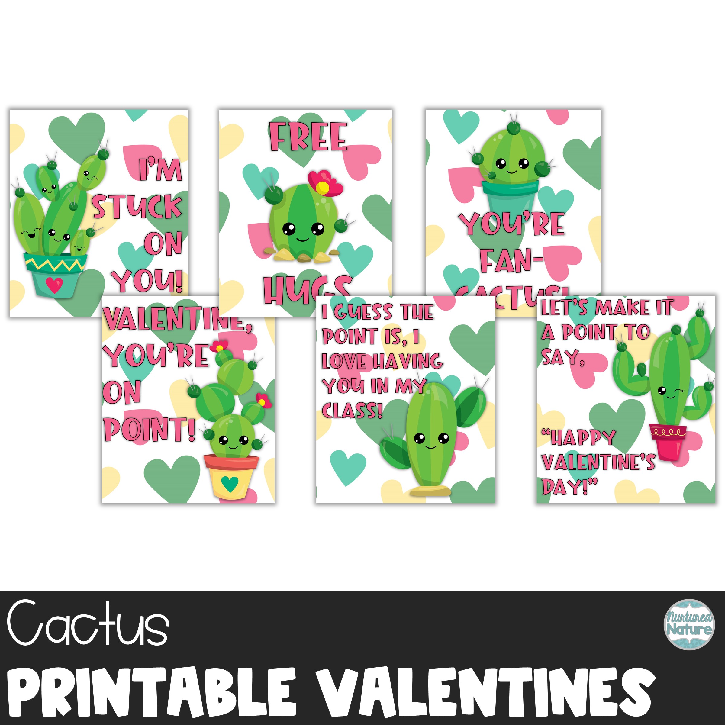 Cactus Theme Printable Valentines for Students | Made By Teachers