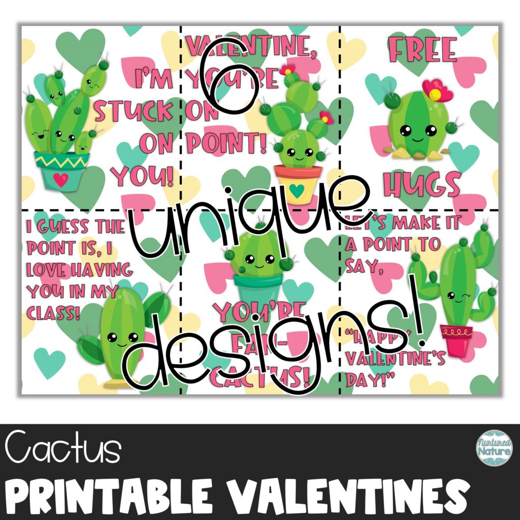 Cactus Theme Printable Valentines for Students | Made By Teachers