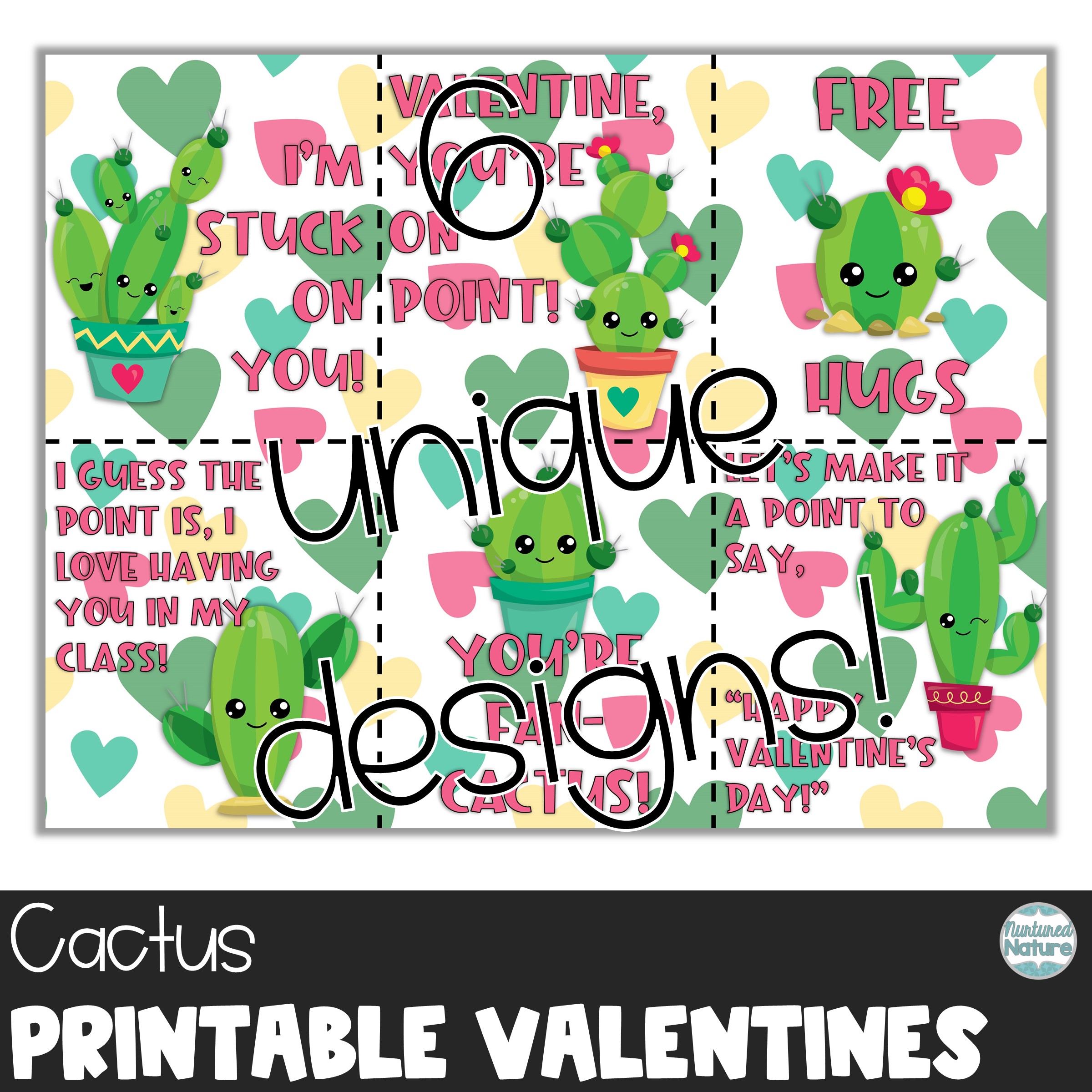 Cactus Theme Printable Valentines for Students | Made By Teachers