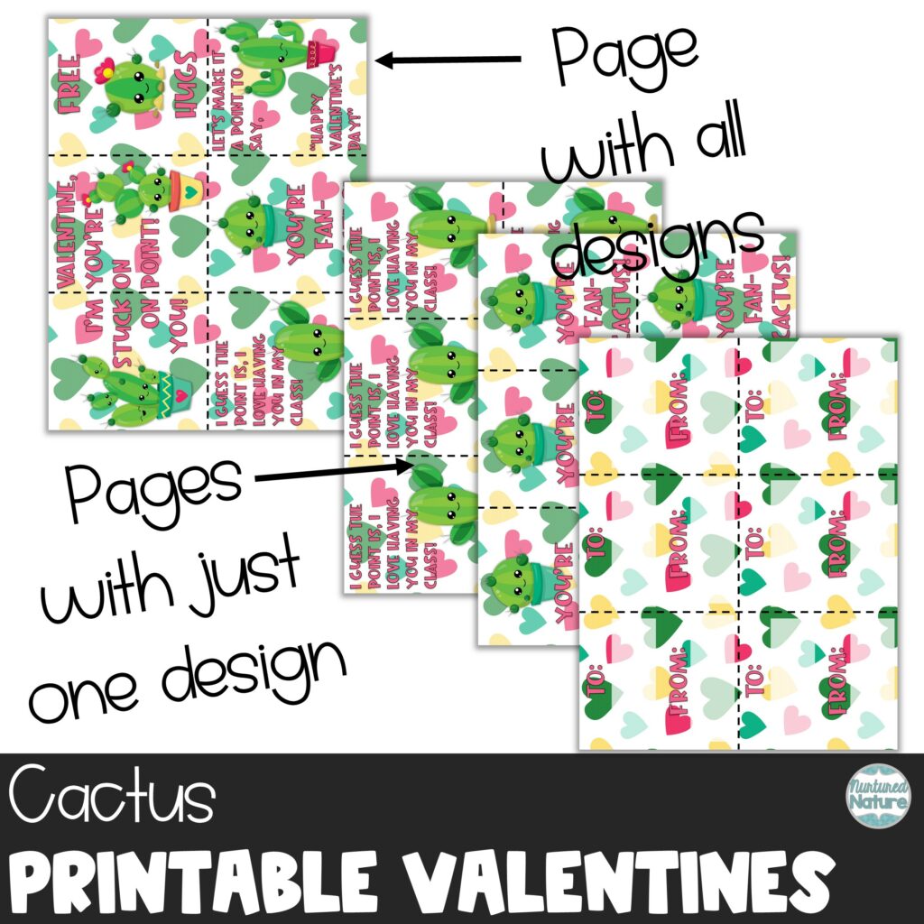 Cactus Theme Printable Valentines for Students | Made By Teachers