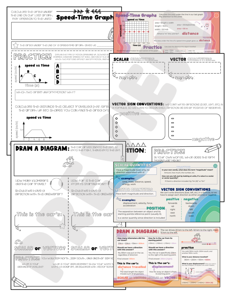 Kinematics Chapter (Student Notes, Teacher Key, Slides) | Made By Teachers