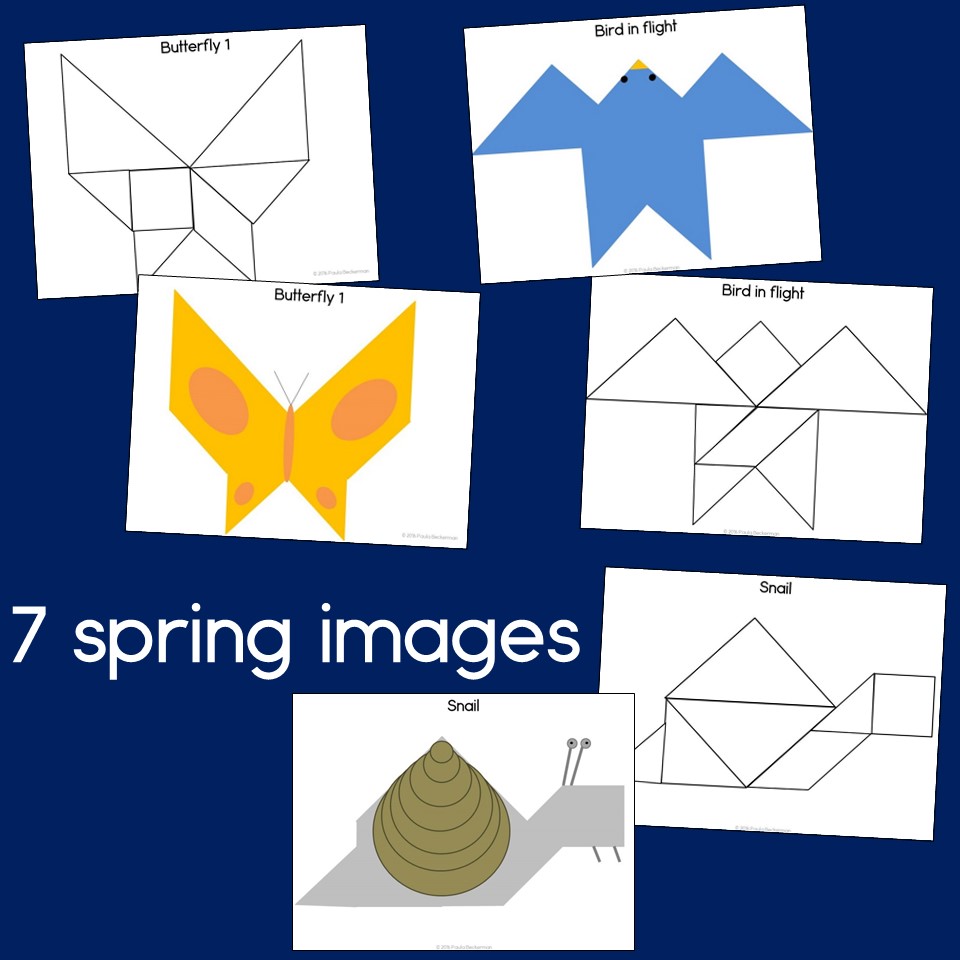Spring Tangram Puzzles Printable | 2D Shapes Math Center | Tangrams ...