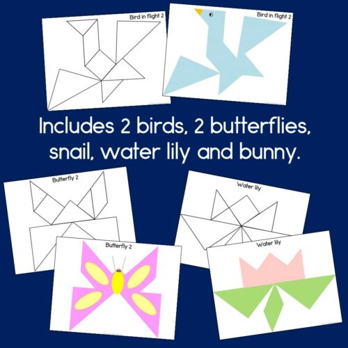 Spring Tangram Puzzles Printable | 2D Shapes Math Center | Tangrams ...