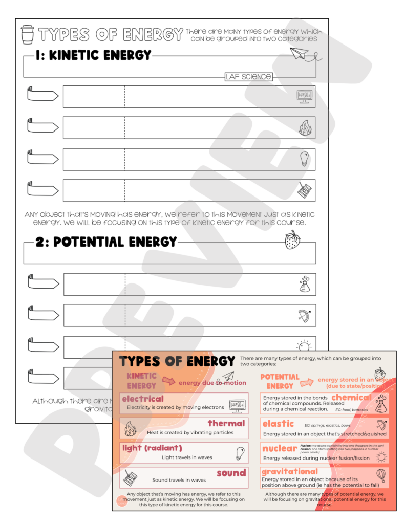 Energy Chapter (Student Notes, Teacher Key, Slides) | Made By Teachers
